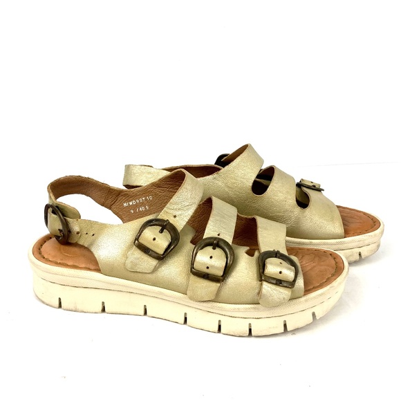 Born | Shoes | Born Platform Triple Strap Sandals Metallic Gold Women ...